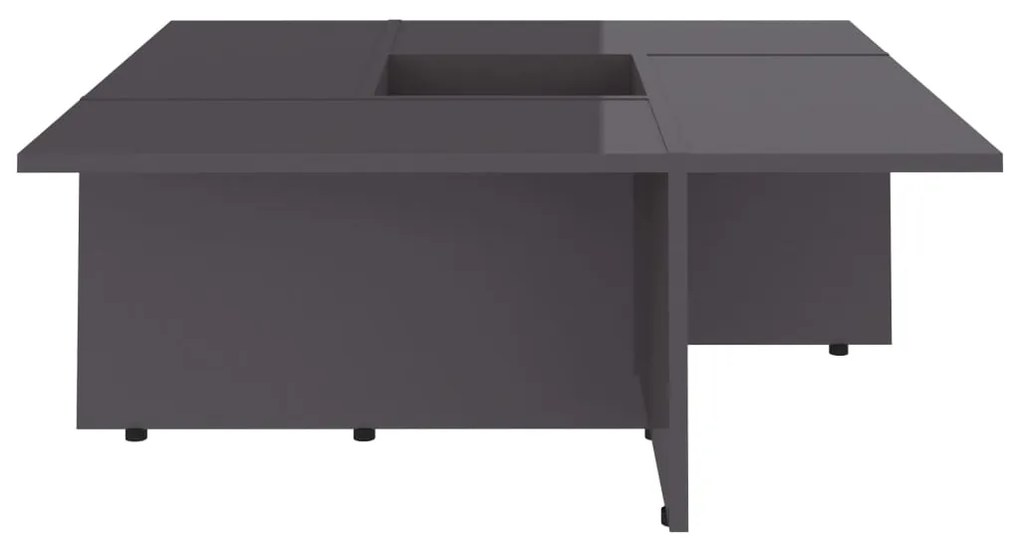 Konferenční stolek vysoký lesk šedý 79,5x79,5x30 cm dřevotříska - Default Title