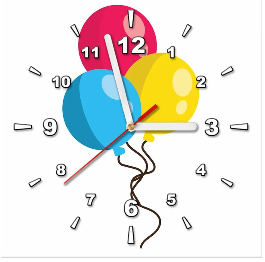 Gario Obraz s hodinami Barevné balónky Rozměry: 30 x 30 cm