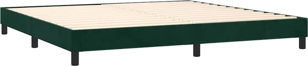 Box spring postel s matrací tmavě zelená 200x200 cm samet 3131042
