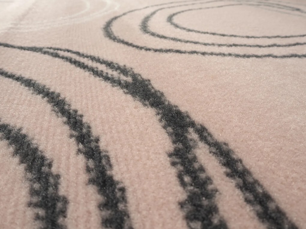Alfa Carpets, Kusový koberec Circles powder pink, 80x150, růžová, chodba / předsíň