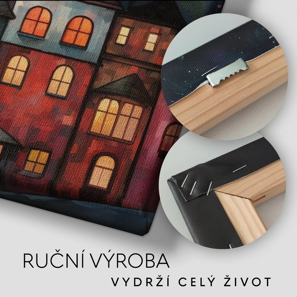 Obraz na plátně - Úplňková noc v Camdenu FeelHappy.cz Velikost obrazu: 120 x 40 cm