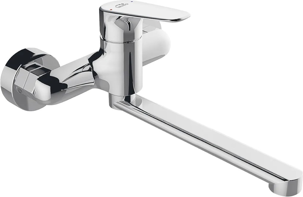 Laveo Rondo, kuchyňská baterie nástěnná h-128, chromová, LAV-BLX_080D