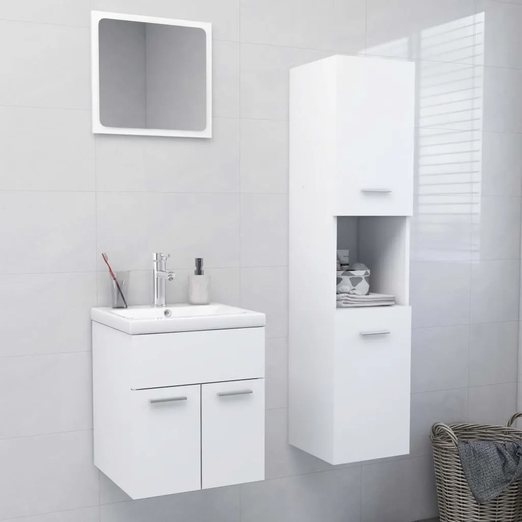 Set koupelnového nábytku bílý dřevotříska 3070946