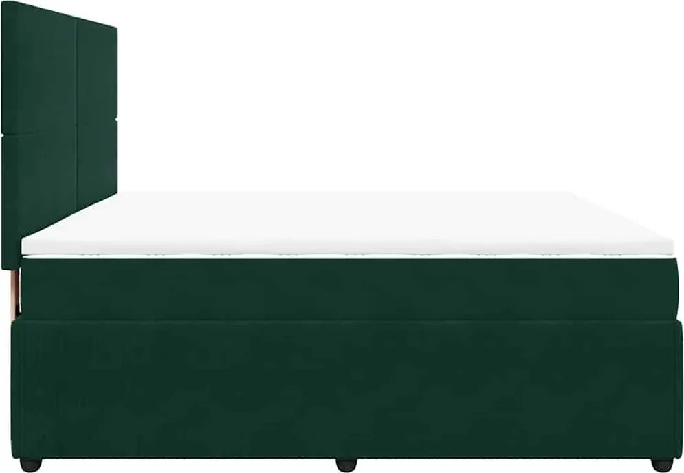 Box spring postel s matrací tmavě zelená 180x200 cm samet 3292403