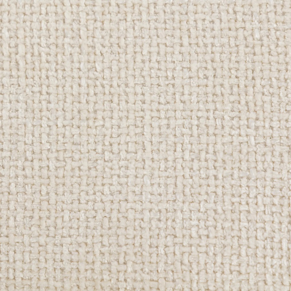 HOMCOM Sedací taburet s měkkým sedákem, kovové nohy, nožní stolička s chenilkovou látkou, 45 x 41 x 38 cm, krémově bílá