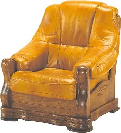 Casarredo - Komfort nábytek Rustikální křeslo BOHUMILA kůže | potah: Kůže S-49,barva: moření 11