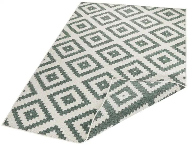NORTHRUGS - Hanse Home koberce Kusový koberec Twin-Wendeteppiche 103131 grün creme – na ven i na doma - 80x150 cm