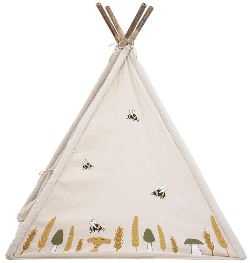 Béžový bavlněný teepee stan Bloomingville Millo 110 x 127 cm