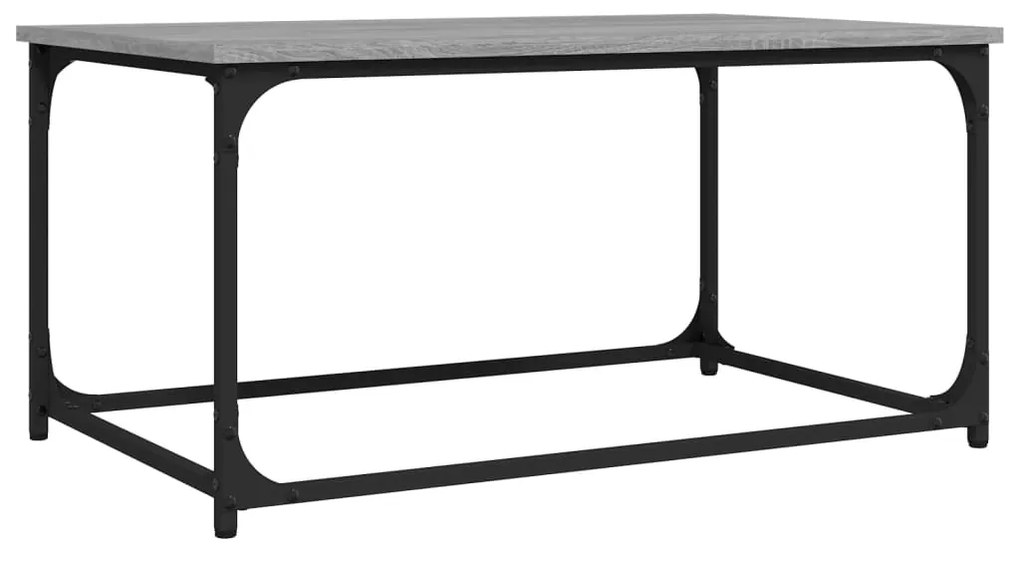 Konferenční stolek šedý sonoma 80x50x40 cm kompozit a železo - Default Title