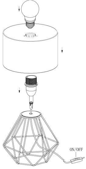 Eglo 95788- Stolní lampa CARLTON 2 1xE14/60W/230V