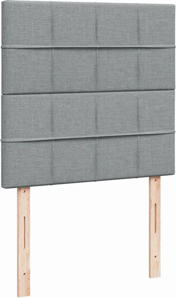 Box spring postel s matrací světle šedá 90x200 cm textil 3292671