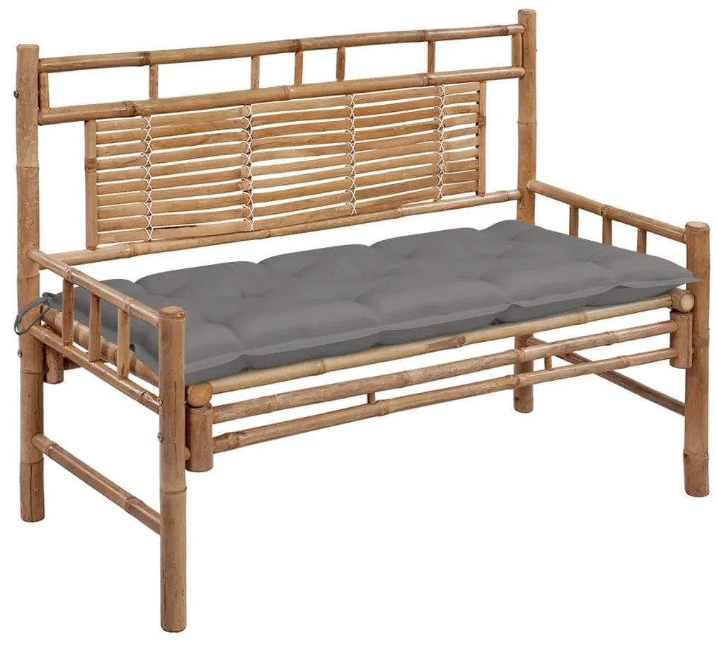 Zahradní lavice s poduškou 120 cm bambus 3063892