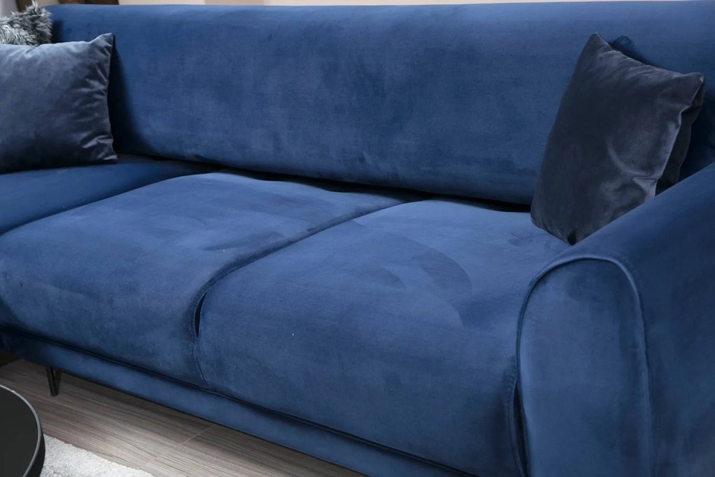 Designová sedačka Haylia 287 cm modrá - levá