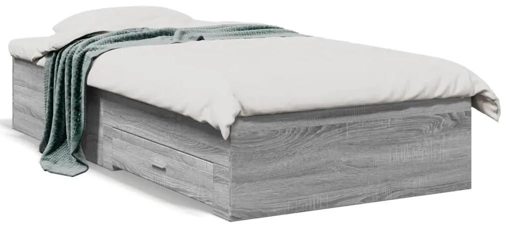 Rám postele se zásuvkami šedý sonoma 100 x 200 cm kompozit,  3280424