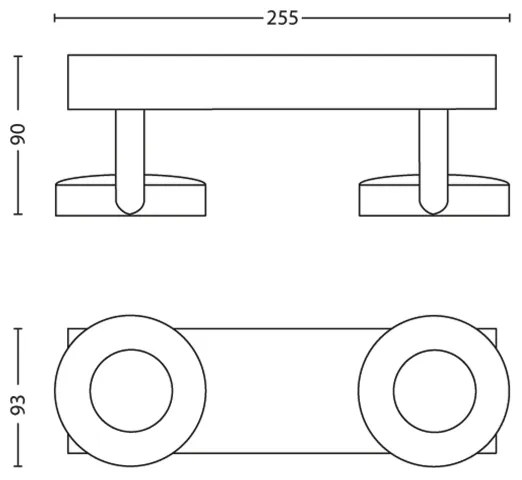 Philips 53172/31/16- LED Stmívatelné svítidlo MYLIVING CLOCKWORK 2xLED/4,5W/230V