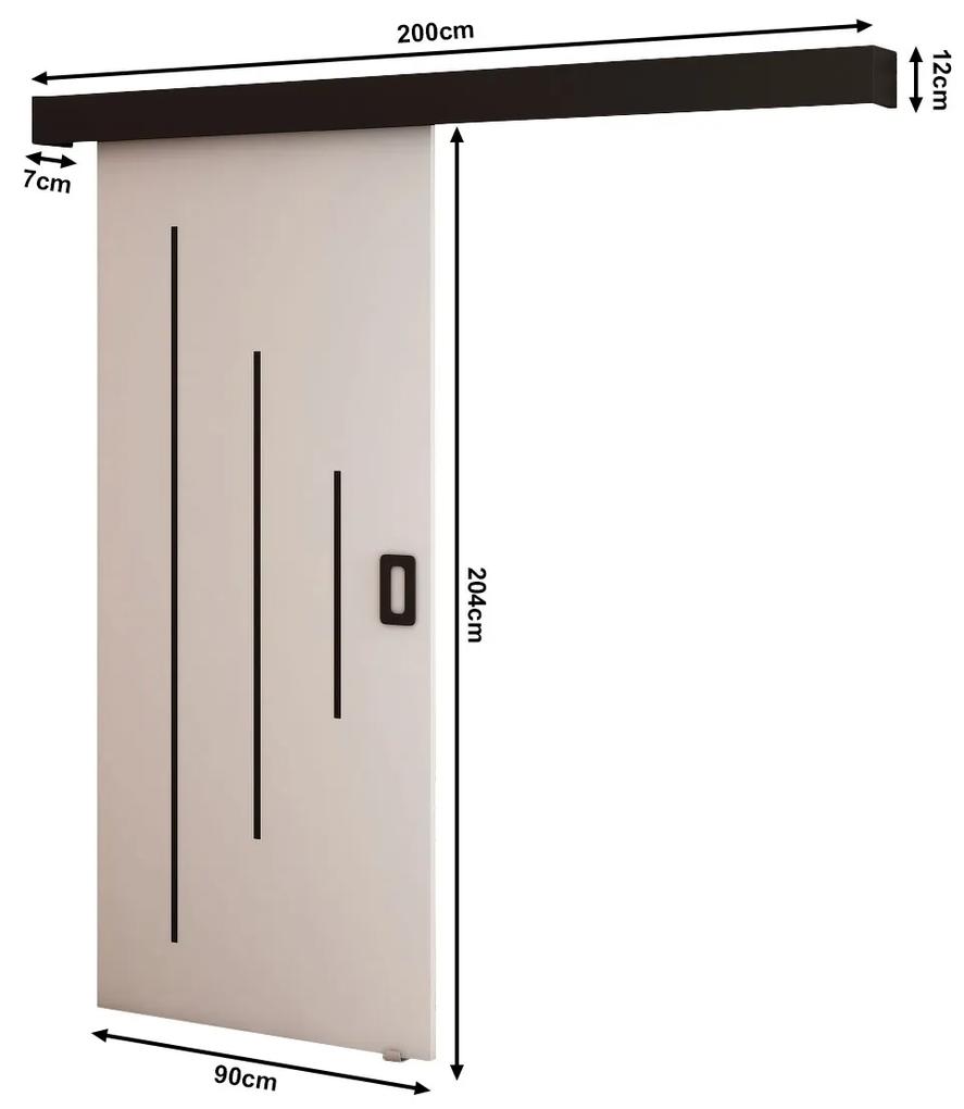 Posuvné dveře 90 cm Bethany Y (bílá matná + černá matná). 1043500