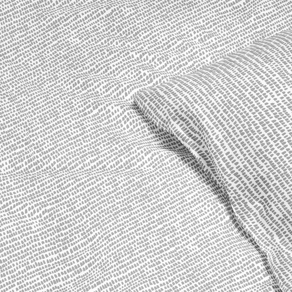 Goldea bavlněné ložní povlečení - drobné šedé tvary na bílém 140 x 200 a 70 x 90 cm