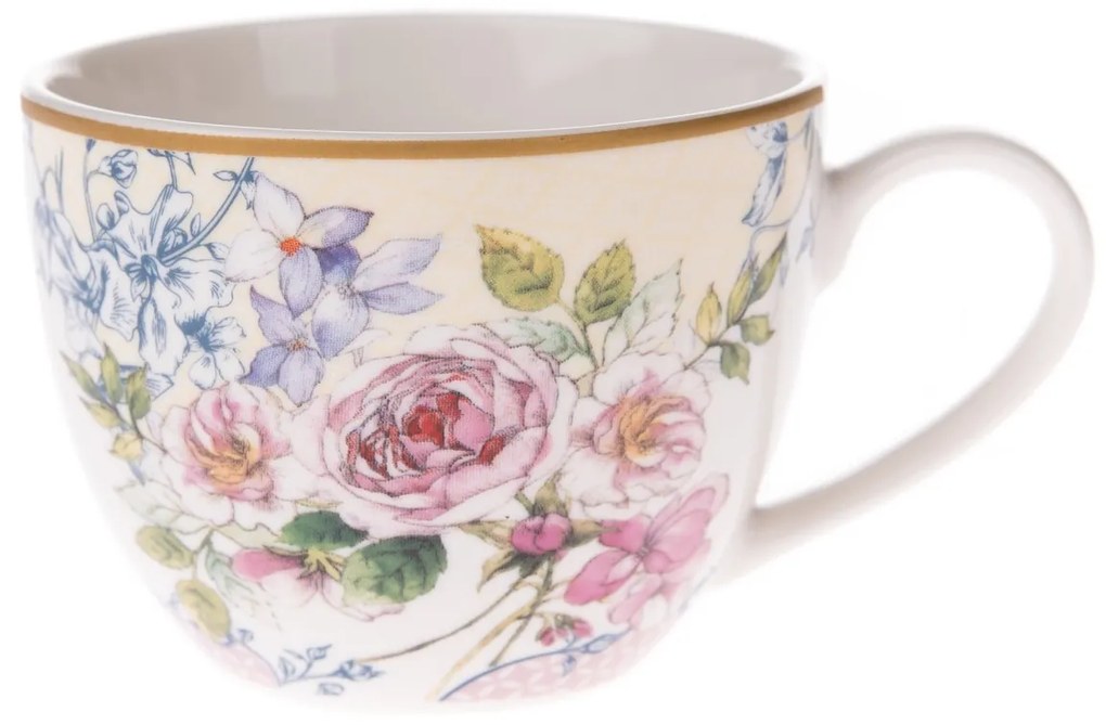 4dílná sada porcelánových šálků Roses, 90 ml