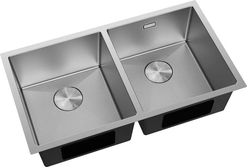 Mexen Binox, 2-komorový nerezový dřez 800 x 450 mm, broušená ocel, vzor voština, 6421802000-01HC