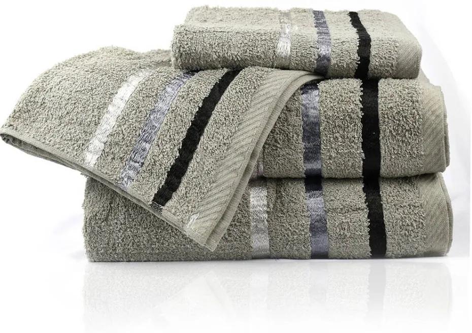 Sada bavlněných ručníků 4 kusy světle šedé