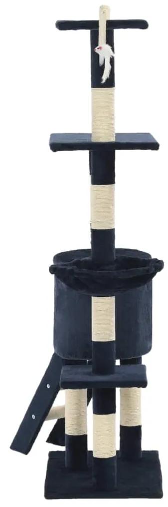 Škrabadlo pro kočky se sisalovými sloupky - tmavě modré | 138 cm