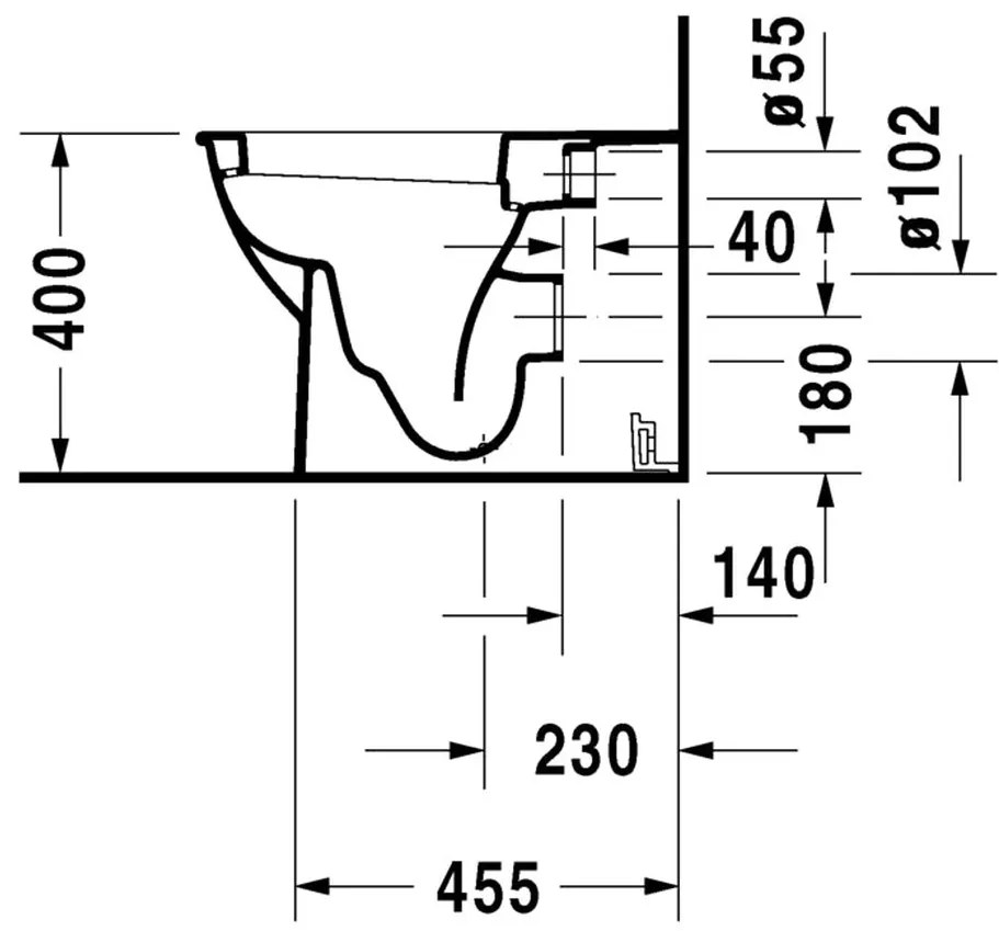 Duravit Darling New - Stojící WC, 37 x 57 cm, bílé 2139090000