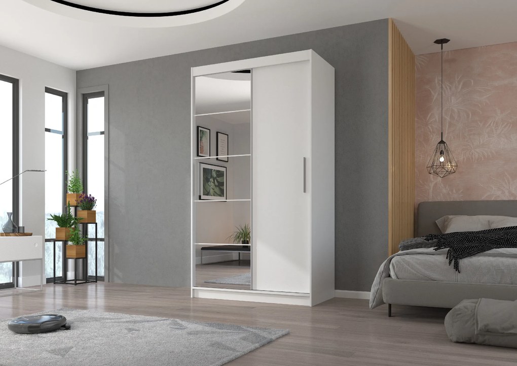 ADRK Furniture Posuvná skříň se zrcadlem ESTI 120 SW-ESI-120-W