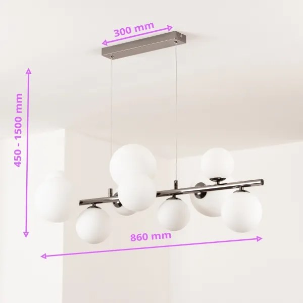 Brilagi - LED Lustr na lanku MILLA 10xG9/3W/230V černý chrom/bílá
