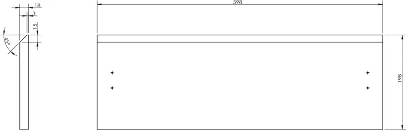 Mexen Rivel, koupelnová skříňka 60 cm s pracovní deskou, 1 zásuvka, drážkovaná, matná šedá, 91A20-06023-1-BFC62