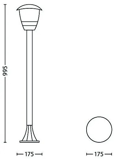 Philips 15383/31/16 - Venkovní lampa MYGARDEN CREEK 1xE27/60W/230V IP44