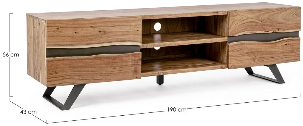BIZZOTTO tv stolek ARON 190x56 cm