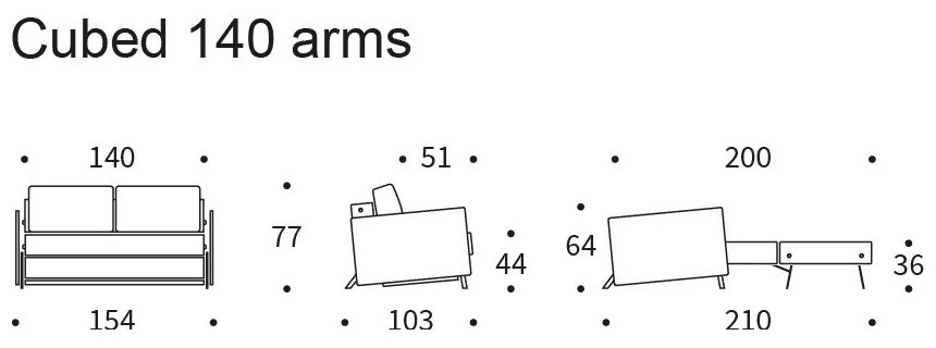 Tmavě modrá rozkládací pohovka Innovation Cuber With Arms Mixed Dance Blue, 100 x 154 cm