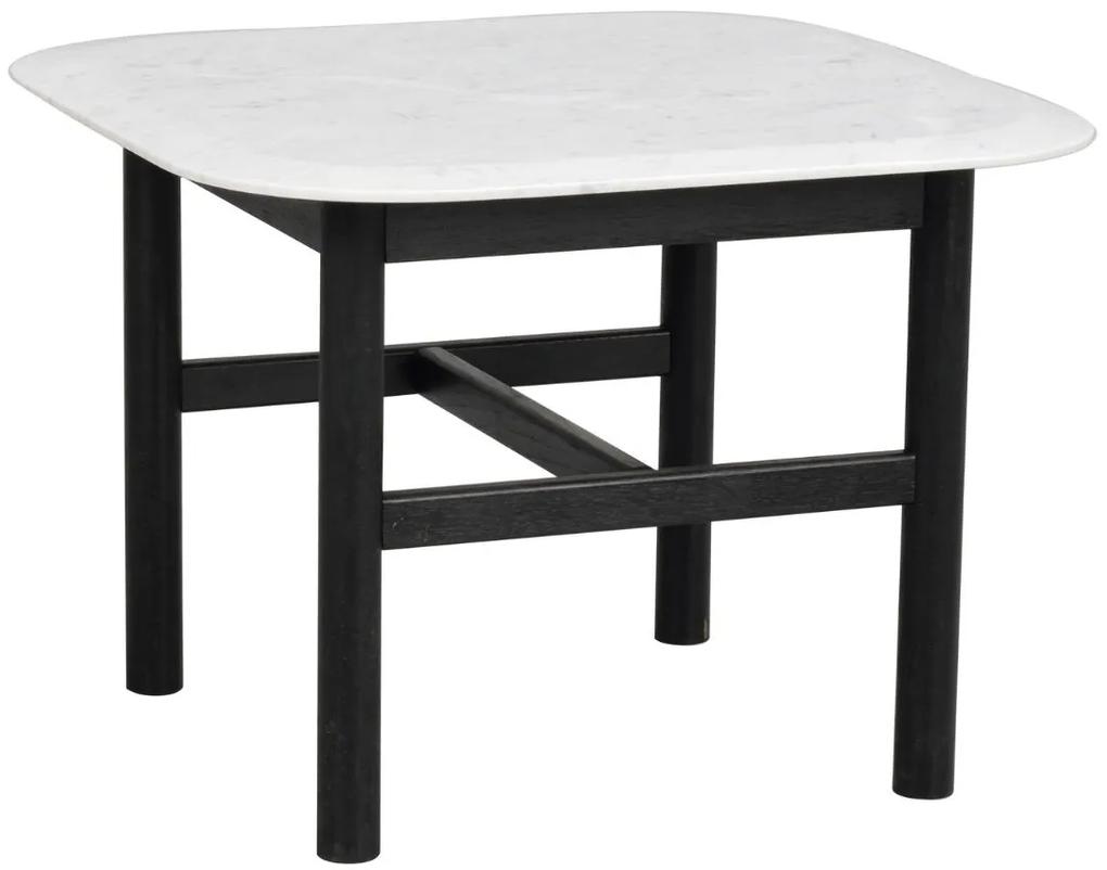 OnaDnes -20% Bílý mramorový konferenční stolek ROWICO HAMMOND 62 x 62 cm s černou podnoží