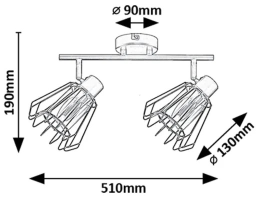 Rabalux 73068 - Bodové svítidlo EMERENCIA 2xE14/40W/230V