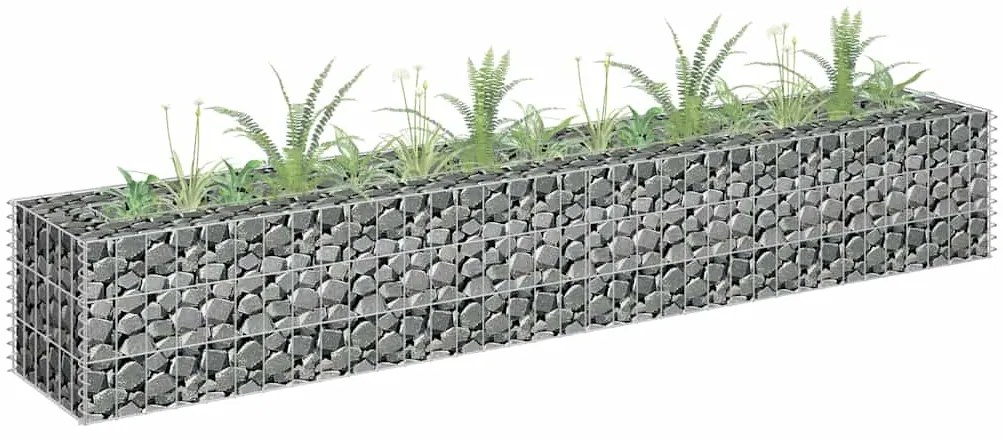 Gabionový vyvýšený záhon pozinkovaná ocel 180 x 30 x 30 cm 145633
