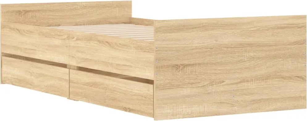 Rám postele se zásuvkami dub sonoma 90 x 200 cm 3207373