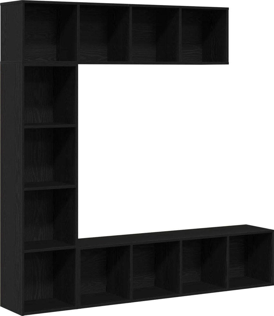 Knihovna 12 úrovní 3 ks 36 x 30 x 143 cm Kompozitní dřevo 3333046