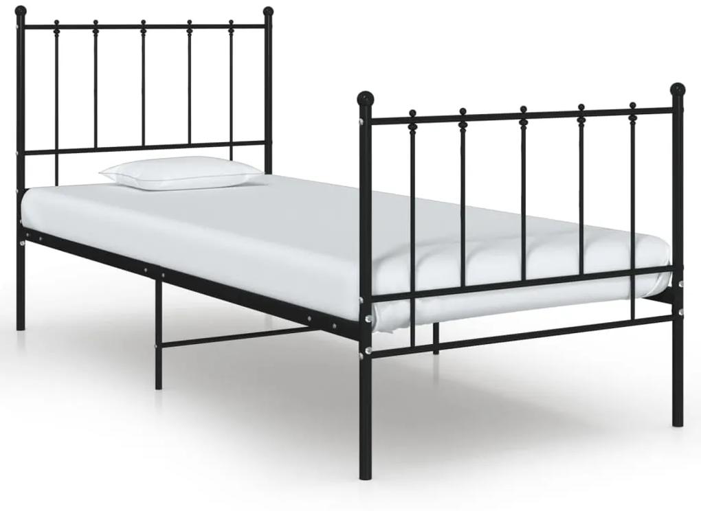 324946 vidaXL Rám postele černý kov 90 x 200 cm