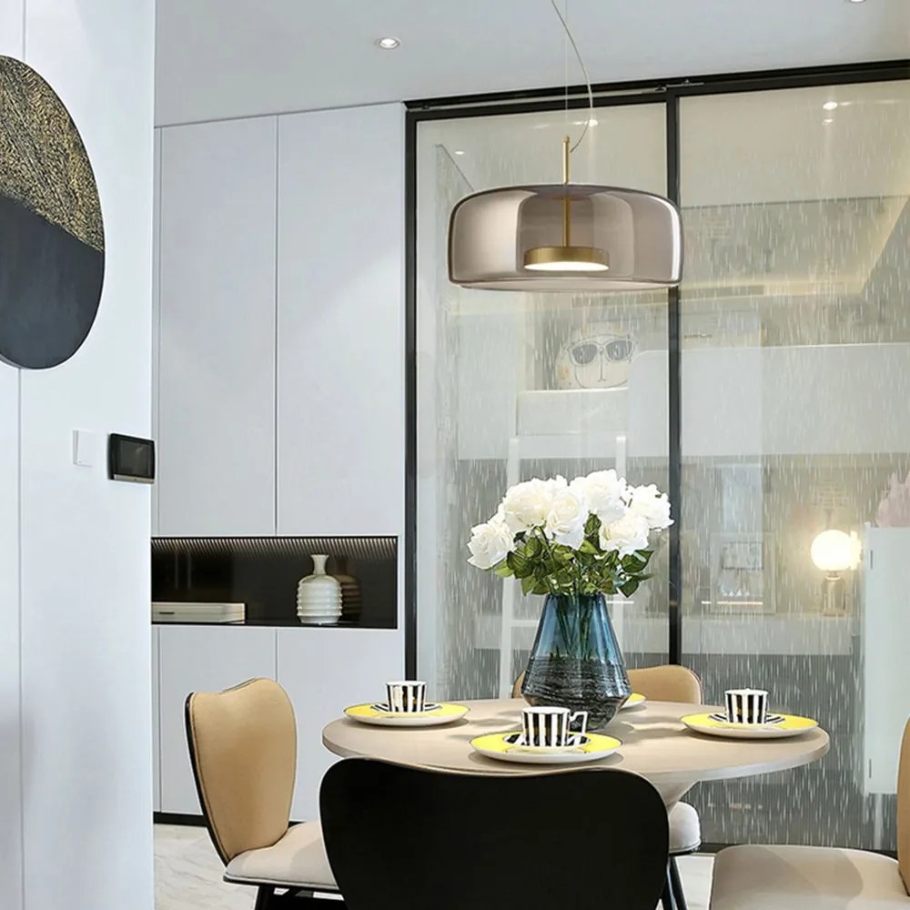 Toolight, LED stropní závěsné svítidlo APP310-1CP, zlatá-šedá, OSW-03897