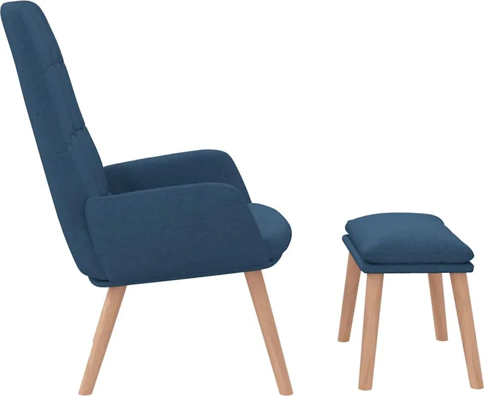 Relaxační křeslo s podnožkou modré textil 3315152
