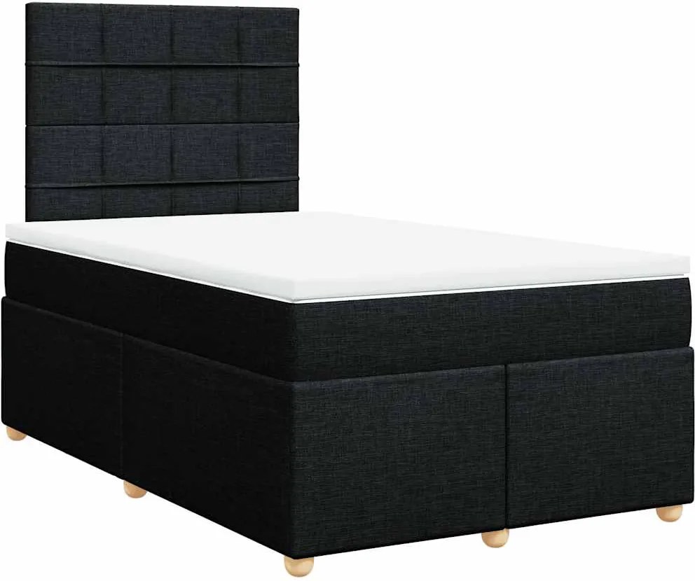 Box spring postel s matrací černá 120x190 cm textil 3293521
