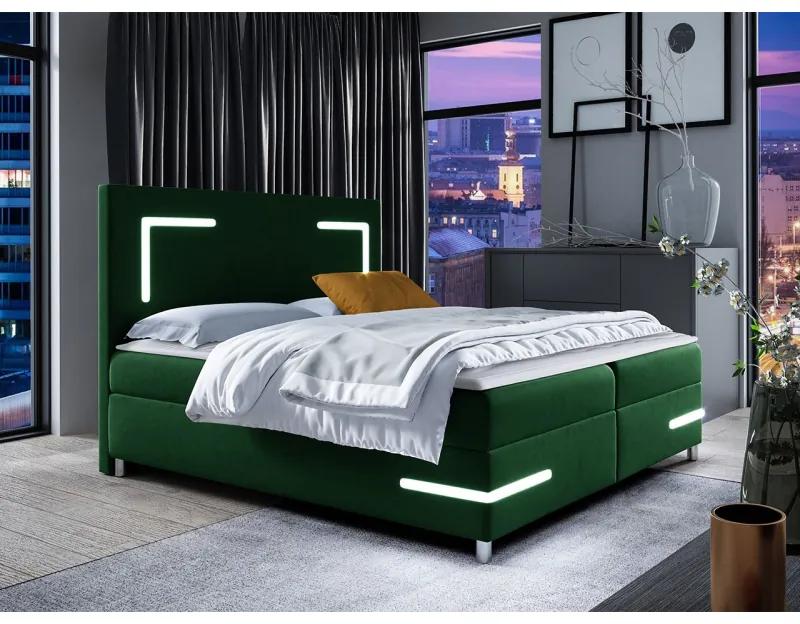 Kontinentální postel Fronasa LED, Rozměr postele: 140x200, Barva:: Madryt 190