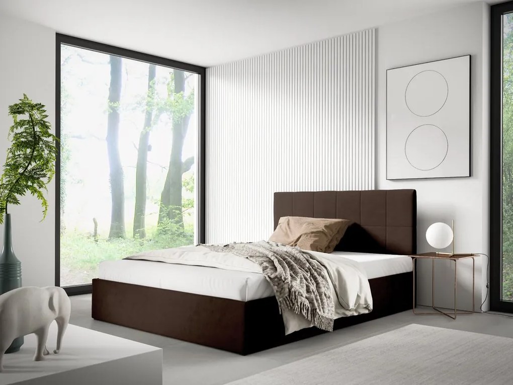 Eka Čalouněná postel SMART 120x200 cm Barva látky Trinity: Světle modrá (Trinity 2322), Úložný prostor: Bez úložného prostoru