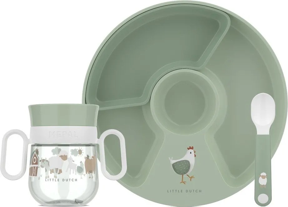 Plastová dětská jídelní sada 3 ks Little Farm by Little Dutch – Mepal