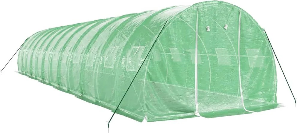 Skleník s ocelovým rámem zelený 36 m² 12 x 3 x 2 m 3188043