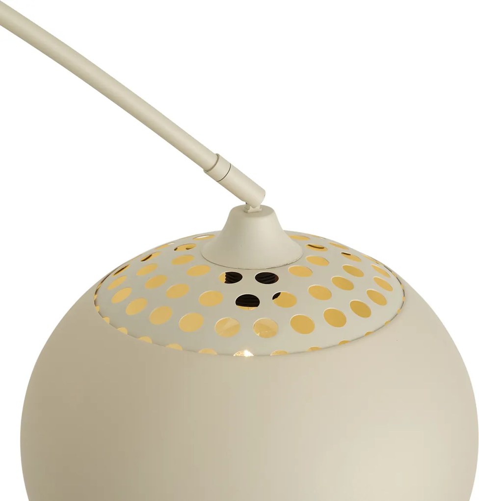 Moderní oblouková lampa béžová s mramorovým podstavcem - XXL