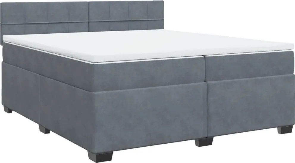 Box spring postel s matrací tmavě šedá 200x200 cm samet 3288703