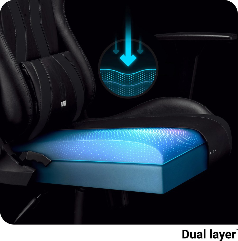 Herní židle z ekokůže King Size, černá: Diablo X-Horn 2.0