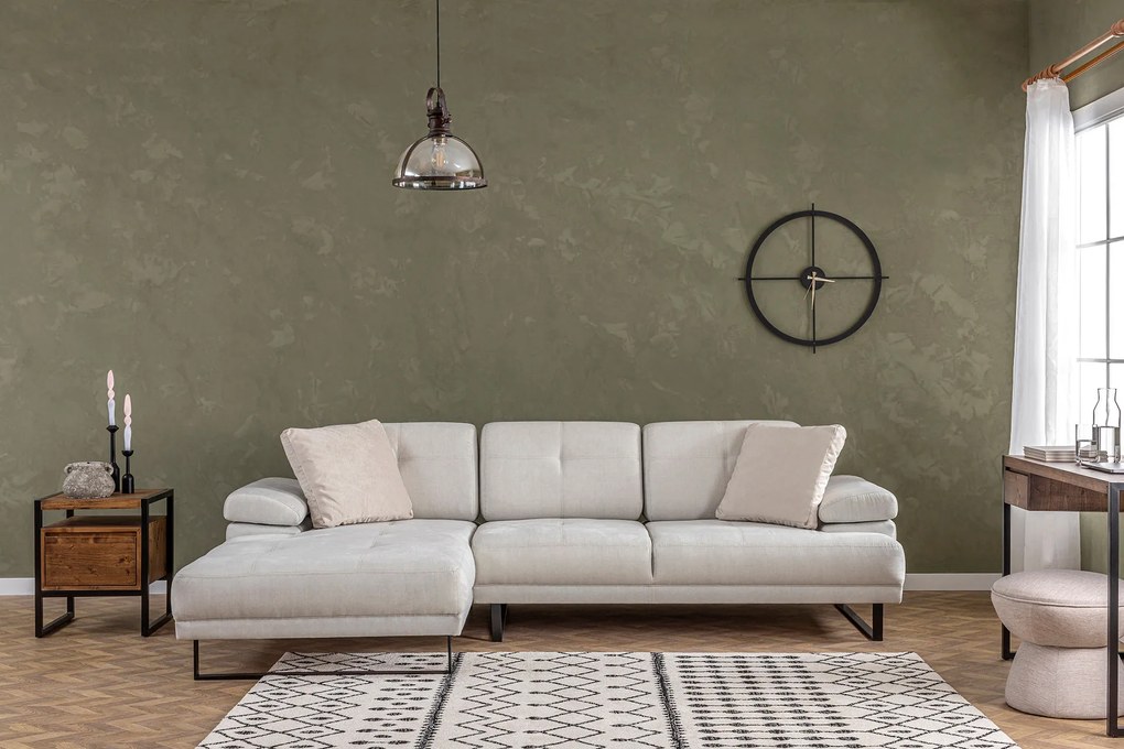 Atelier del Sofa Rohová sedací souprava Mustang Small Left - Beige, Béžová