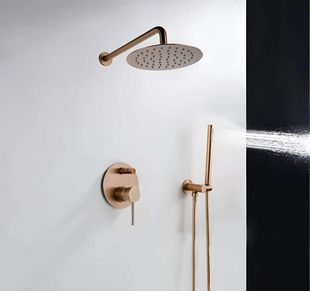 Rea Lungo, podomítková sprchová sada + BOX, měděná lesklá, REA-P7999